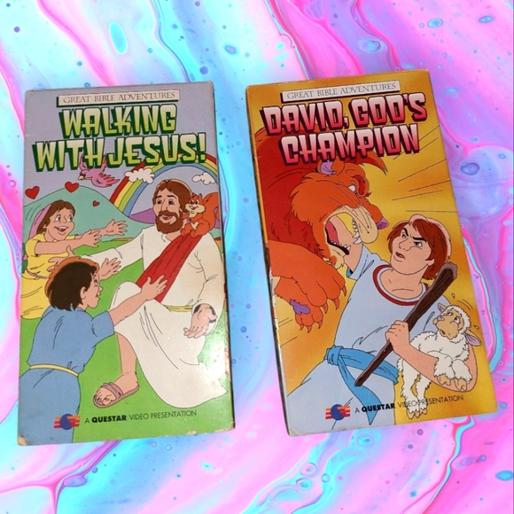 Media | Set Of 2 Animated Bible Story Vhs Tapes | Poshmark